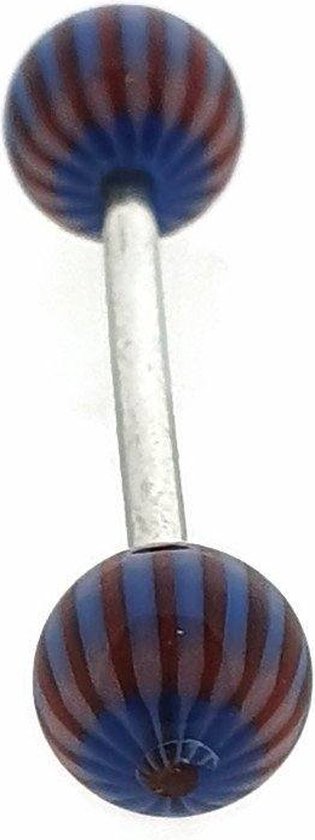Tongpiercing-chirurgisch Staal-acryl-gestreept | bol