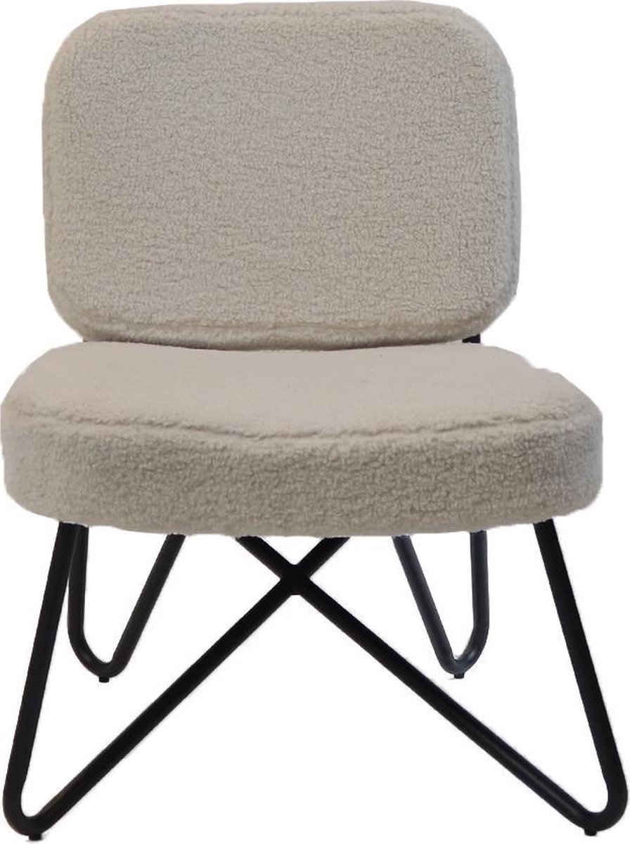 Bronx71® Teddy fauteuil Julia wit - Zetel 1 persoons - Relaxstoel ...