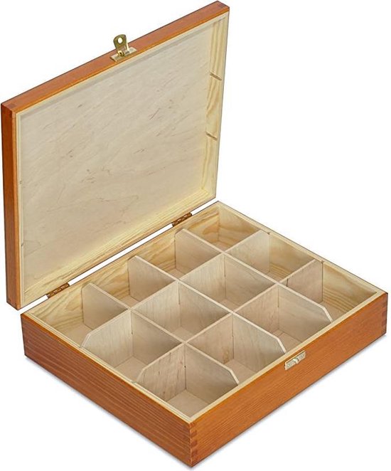 Theedoos - Zinaps Deluxe Houten Theedoos | bol.com