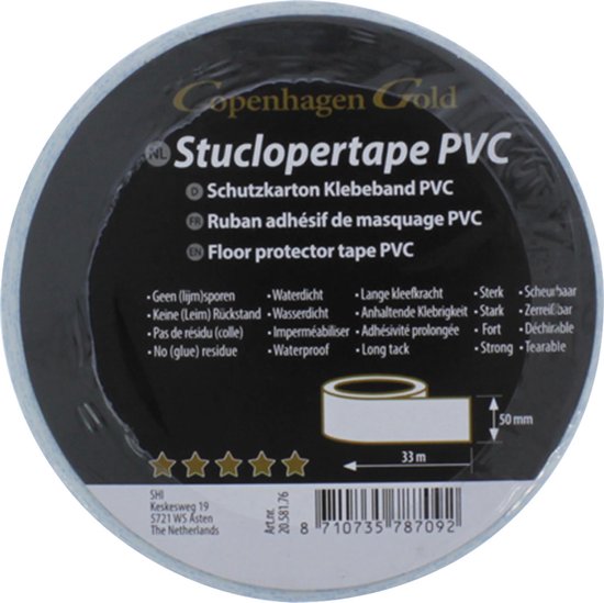 Stuclopertape – sterk en eenvoudig in gebruik – PVC – 50 mm x 33 m ...