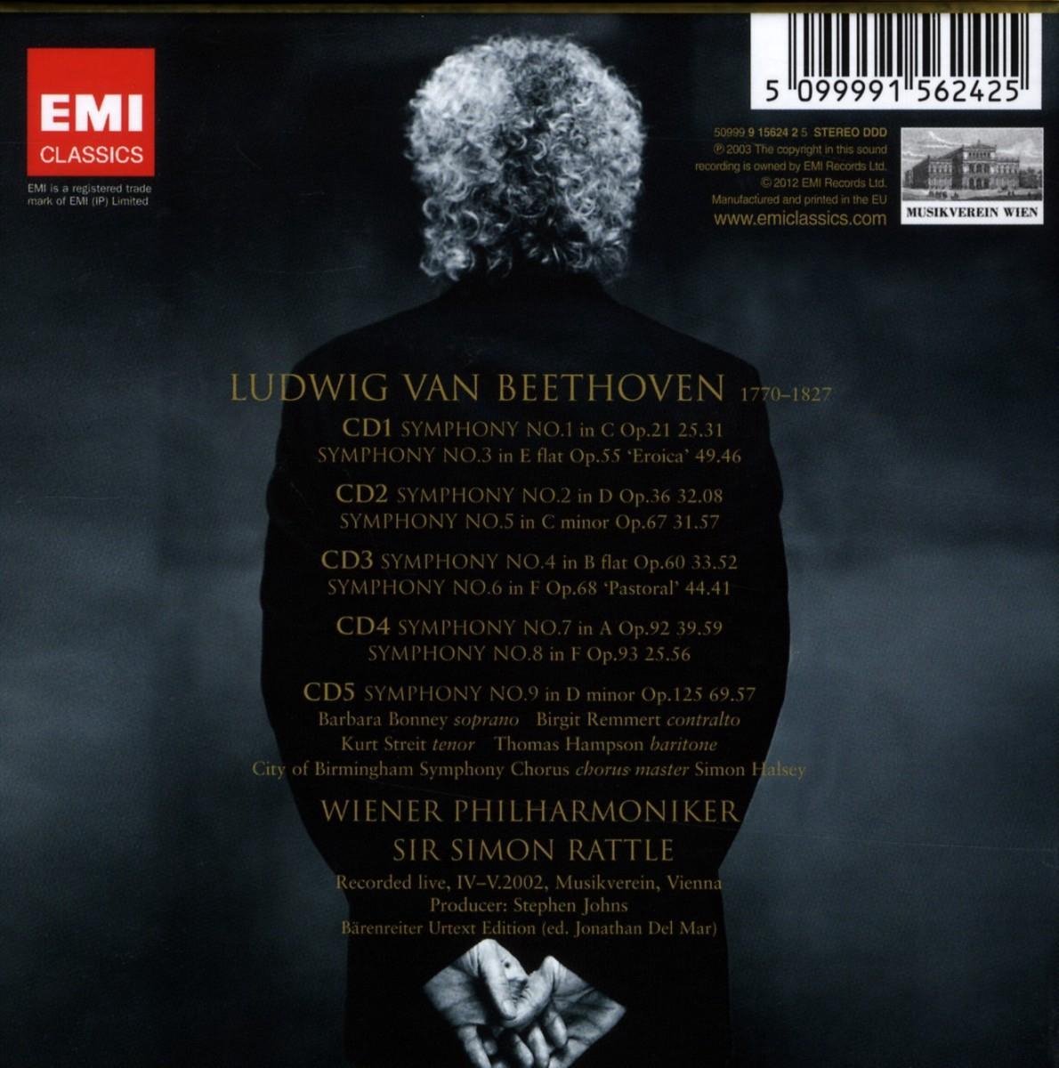 Beethoven: Complete Symphonies (5 Klassieke Muziek CD), Vienna ...