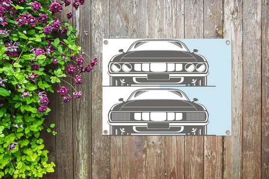 Tuin decoratie Twee illustraties van de voorkant van muscle auto's ...