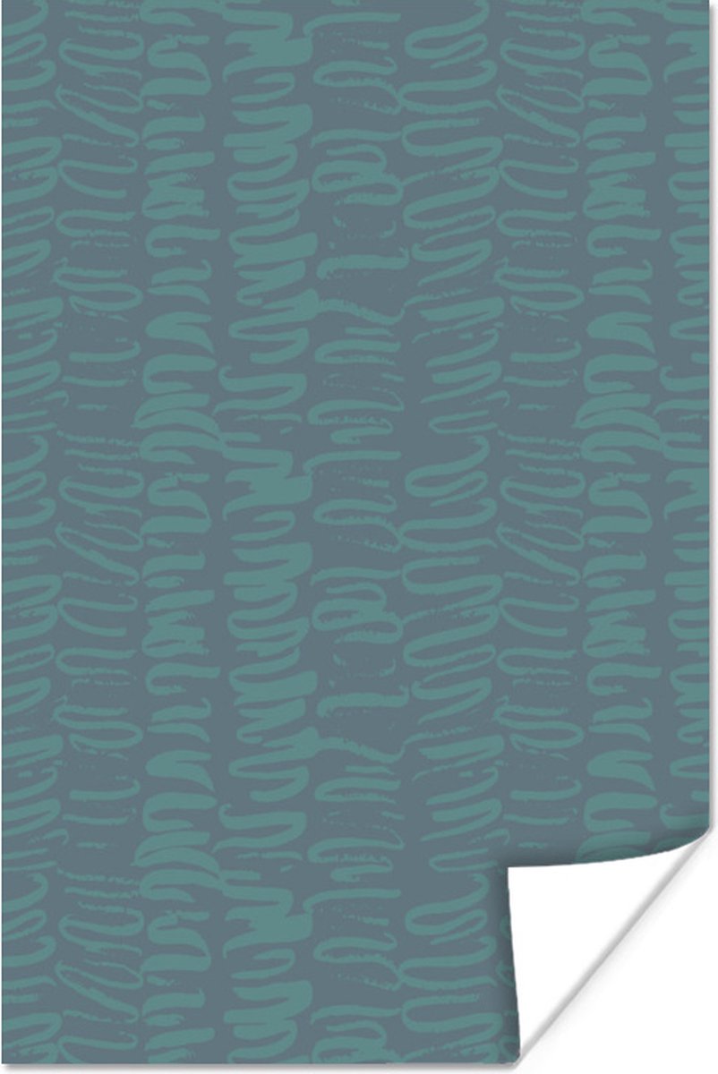 Abstract patroon van groene golven 40x60 cm - Foto print op Poster ...