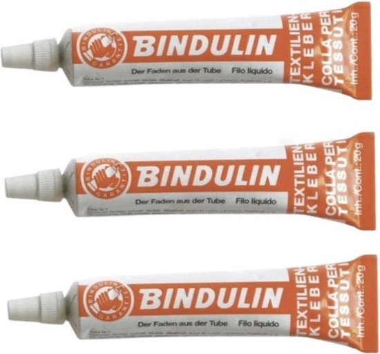 Set van 3x stuks kleding/textiel lijm 17,5 gram - Lijm voor voor leer ...