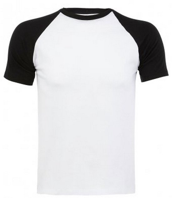 SOLS Heren Funky Contrast T-Shirt met korte mouwen (Wit/zwart) | bol