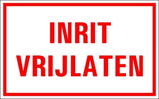 Inrit vrijlaten bord - kunststof 320 x 200 mm | bol