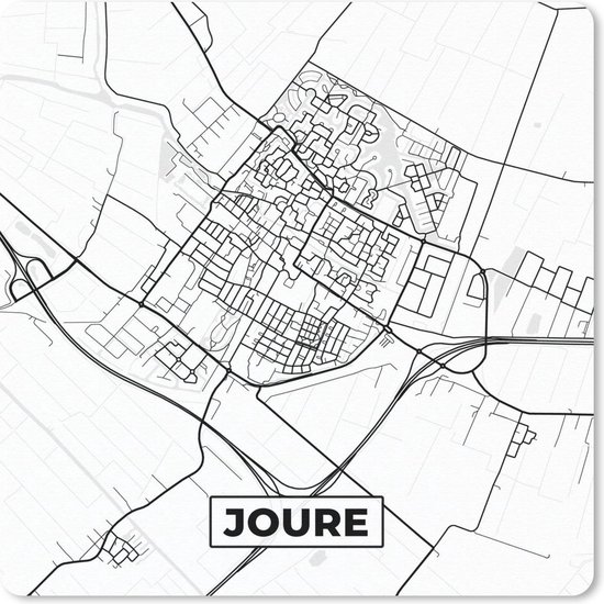 Muismat - Mousepad - Kaart - Joure - Zwart - Wit - 30x30 cm ...