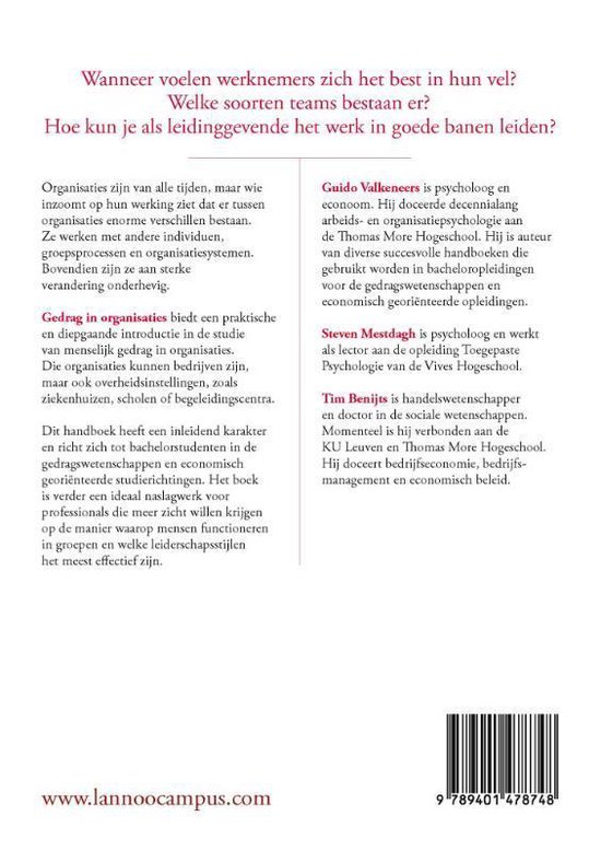 Gedrag in organisaties | 9789401478748 | Steven Mestdagh | Boeken | bol
