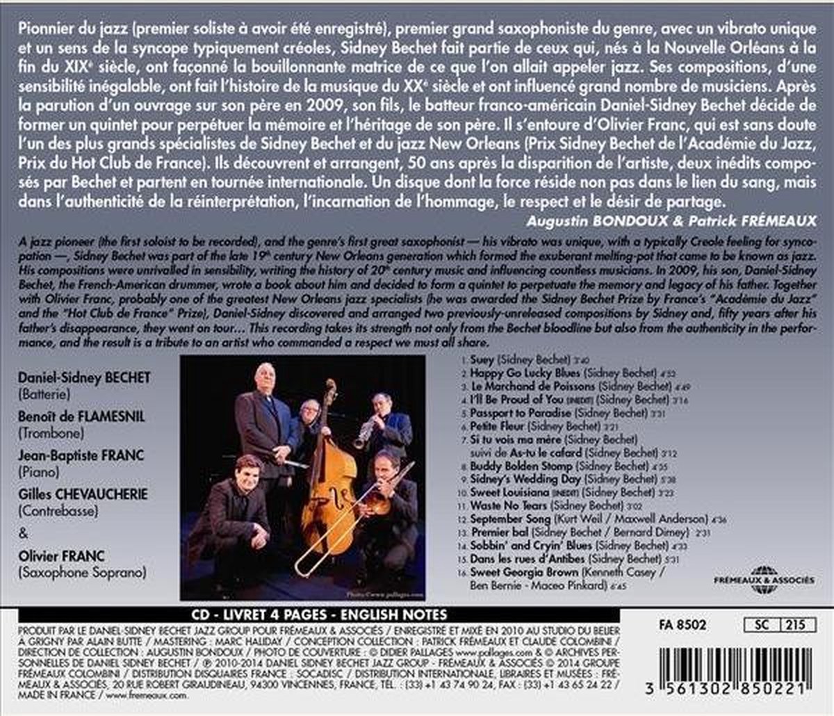 Daniel-Sidney Bechet Quintet Avec Olivier Franc - Ses Plus Grands ...