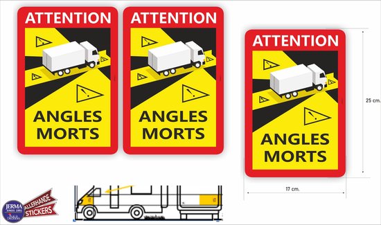 Dode Hoek Sticker Waarschuwingssticker set 3 stuks Angels Morts ...