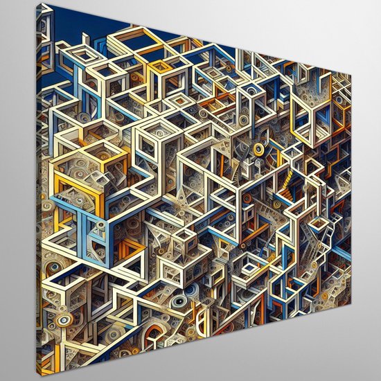Modern escher schilderij | Abstracte geometrische patronen door de ogen ...