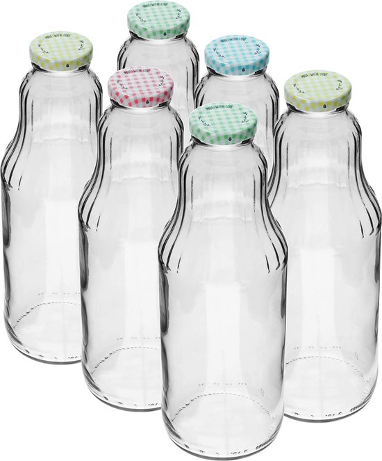 Glazenfles van 1 L voor sap met twist-off draaidop - Ø43 - sapfles ...