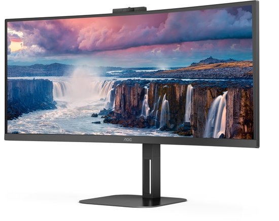AOC V5 CU34V5CW - QHD Curved Ultrawide Monitor - USB-C - 65w - Webcam ...