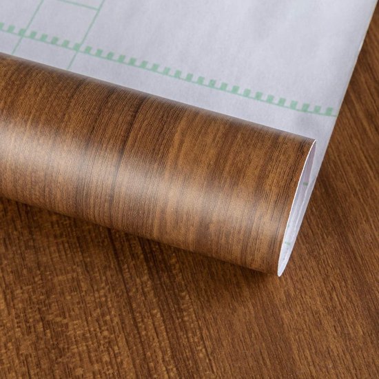Bruine walnoot korrel plakfolie houtnerf-look 80 cm x 4 m - mat verdikt ...