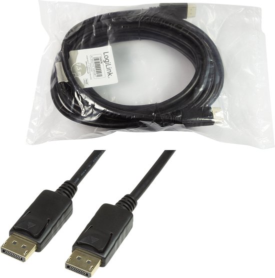 LogiLink CV0076 DisplayPort kabel 7,5 m Zwart | bol