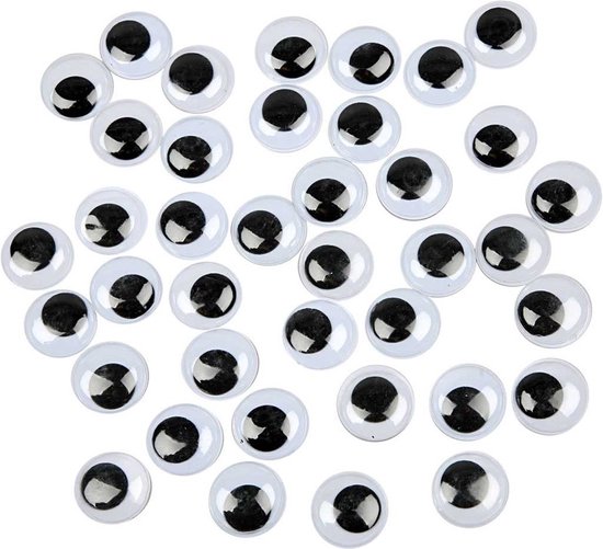 16x Wiebel oogjes/googly eyes 20 mm - Plastic beweegbare oogjes - Hobby ...