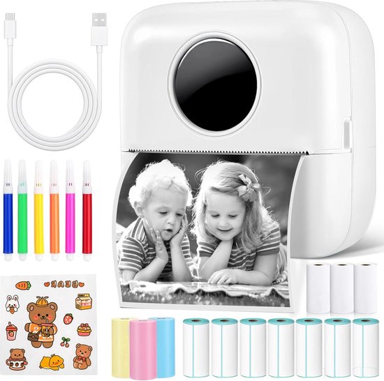 Pocket Printer - 5 Paper Rolls - Brush Label Paper - Mini Printer | bol