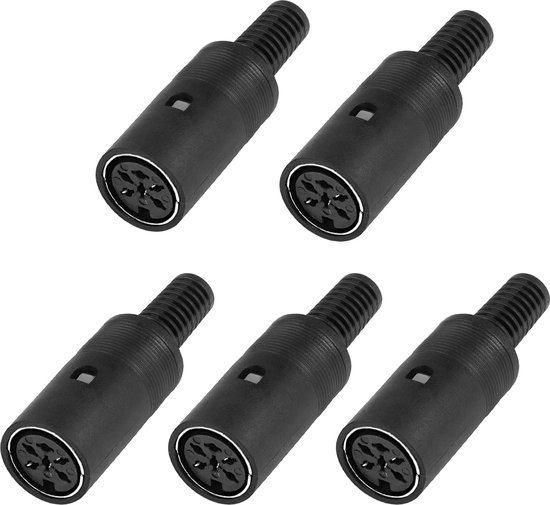 MIDI DIN 6-pins bus-stekker, 5-pack 6-pins DIN-bus soldeer audio MIDI stekker voor... | bol