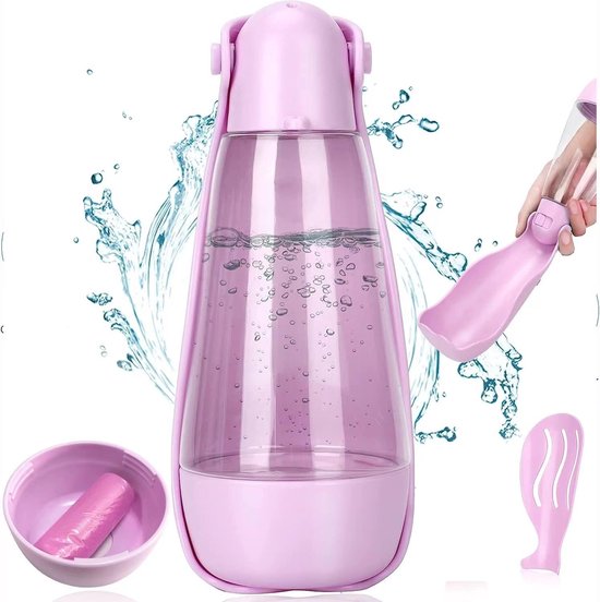 Multifunctionele hondenwaterfles met vuilniszakcontainer en verborgen ...