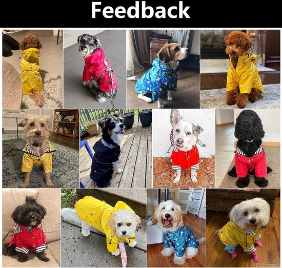 Hondenregenjas, met ritssluiting en reflecterende knopen, regen ...