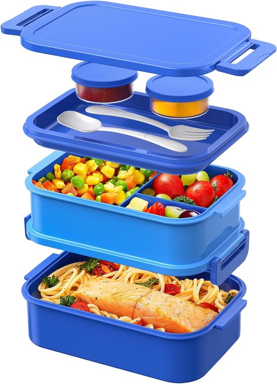 Lunchbox voor volwassenen, 2130 ml, groot volume, bento box, lekvrij, broodtrommel... | bol