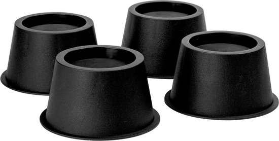 Meubelvoet Verhogers - 5 cm hoogte - Vloerbescherming - Zwart - Set van ...