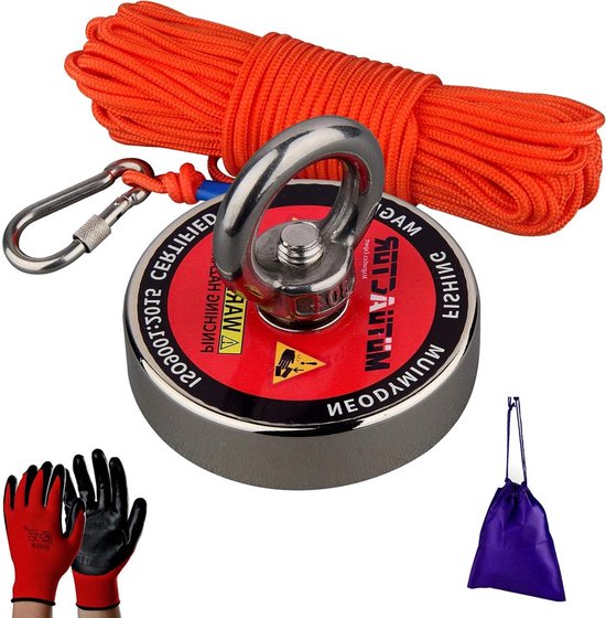 Neodymium Fishing Magnet 180KG Pulling Force Rare Earth Magnet with ...