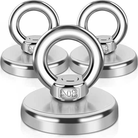 3 stuks magneten sterk 80 kg neodymium-magneten - extra sterk - 48 mm ...