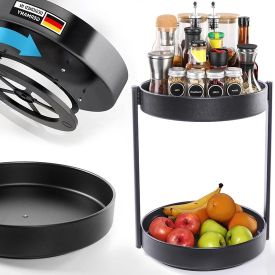 360-graden draaiplateau voor kruiden - metaal kruidenrek - draaibaar keukenorganizer | bol