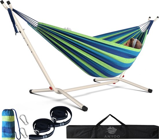 Hangmat met standaard en boom riemen - eenvoudige montage en draagbaar ...