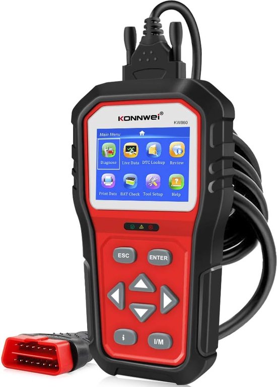 KONNWEI KW860 Unieke OBDII Scanner - Multifunctioneel OBD2 + EOBD Scanner -... | bol