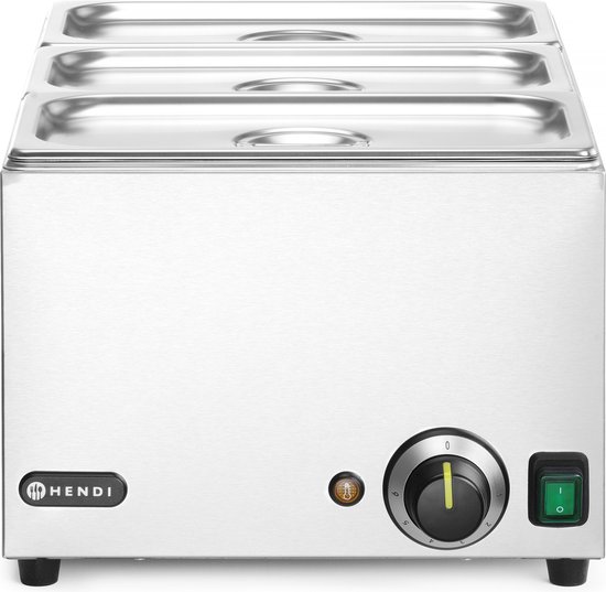 Set: Bain Marie HENDI RANGER + 3x GN 1/3 en Deksel HENDI GN 1/1 230V/1000W... | bol