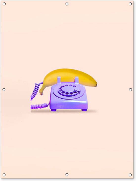 Tuinposter - Tuindoek - Tuinposters buiten - Banaan - Telefoon - Paars ...