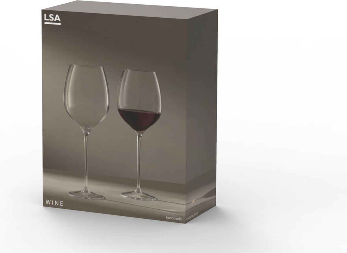 L.S.A. - Wine Wijnglas Rood 400 ml Set van 2 Stuks - Glas - Transparant ...