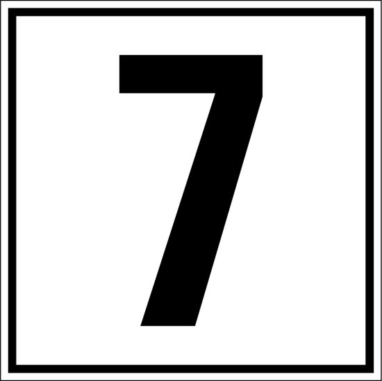 Cijfer sticker 0-9, per stuk Cijfer 7 50 x 50 mm - 10 stuks per kaart | bol