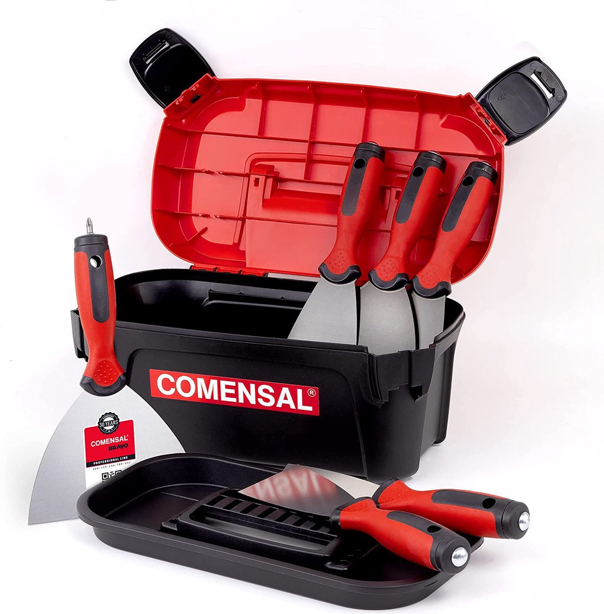 Spatelset - RVS - Gipsplaten spatel - in gereedschapskist - voor ...