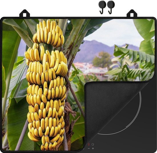 KitchyMist Inductie Beschermer Bananenboom met een Tros Bananen - 60x52 ...