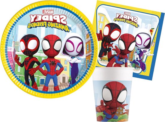 Party Tableware Set - Spider-Man Spidey and His Amazing Friends - 24 ...
