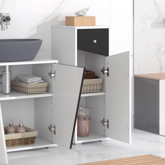 Vicco Midikast Irida, Wit/antraciet, 30 x 81 cm | bol