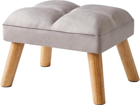 Moderne Gestoffeerde Voetenbank met Houten Poten voor Woonkamer en ...