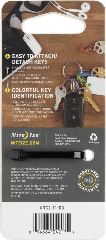 NITE Ize NI-KRG2-11-R3 S-Biner Sleutelring Rood, Zwart, Lila, Groen, Oranje, Blauw 1... | bol
