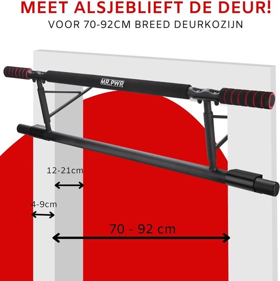 Premium 3-in-1 deurpost optrekstang met dips en push-ups ondersteuning ...