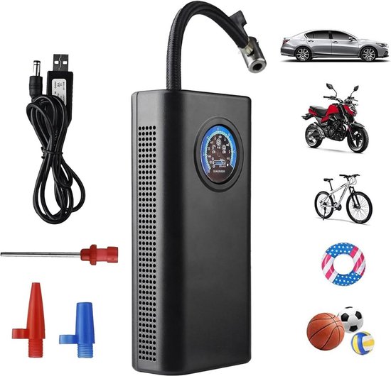 Elektrische Fietspomp - Fietspomp Draagbare luchtcompressor - 150 psi - draagbare... | bol