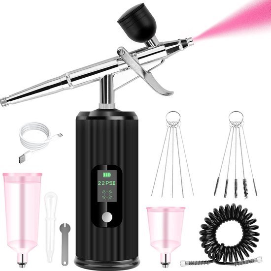 Airbrush Set Met Compressor Set – Airbrush Pistool - Airbrushsets - Compleet met... | bol