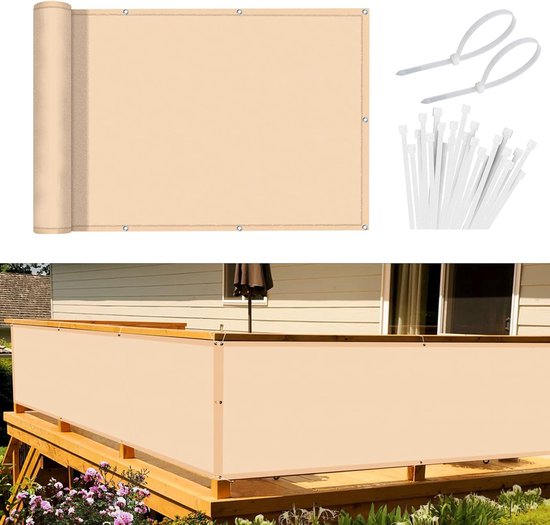 Balkonscherm, inkijkbescherming, balkonafdekking, 90 x 300 cm ...