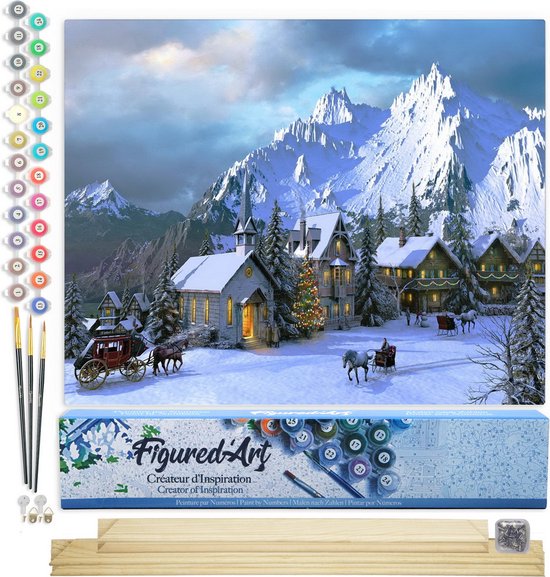 Figured'Art Schilderen op Nummer Volwassenen canvas Kerstmis in de ...