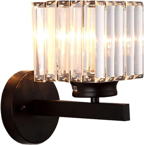 Retro kristallen wandlamp voor binnen, E27 moderne slaapkamer wandlamp ...
