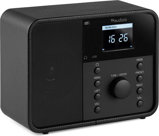Internetradio - Audizio Nardo DAB+ / DAB radio met Bluetooth - Wekkerradio - Zwart | bol