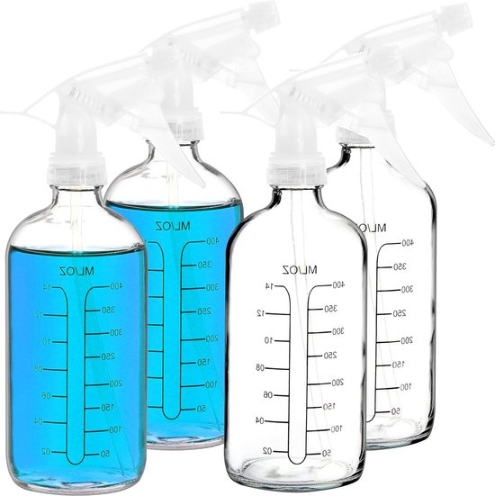 4 Pack lege glazen spuitflessen - 500ML - haar en reinigingsoplossingen ...