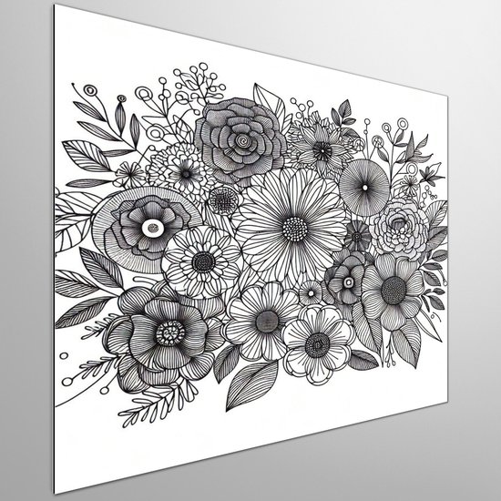 Line art bloemen schilderij | Blooming lines: an exquisite fusion of ...